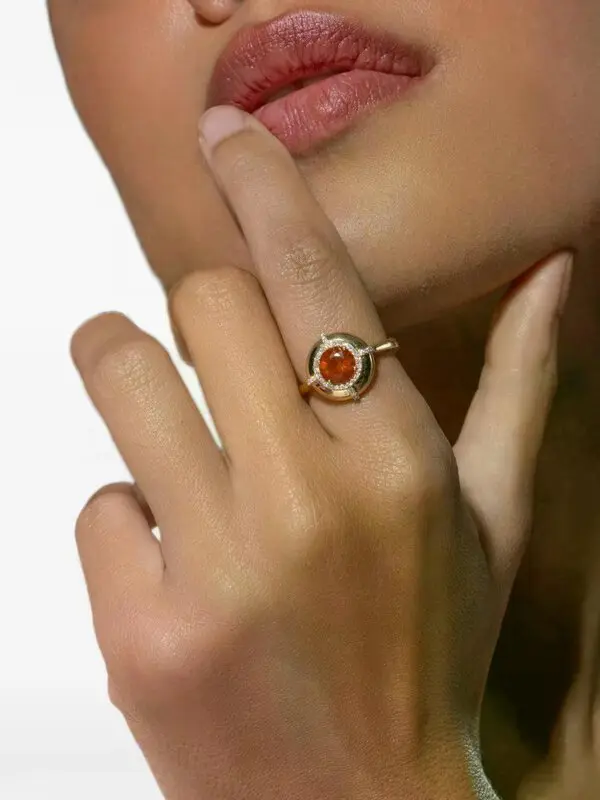 Goshwara Fire Opal And Diamond Ring