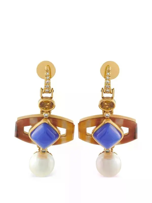 LB EXCLUSIVE Diamond Pearl Drop Earrings - Gold