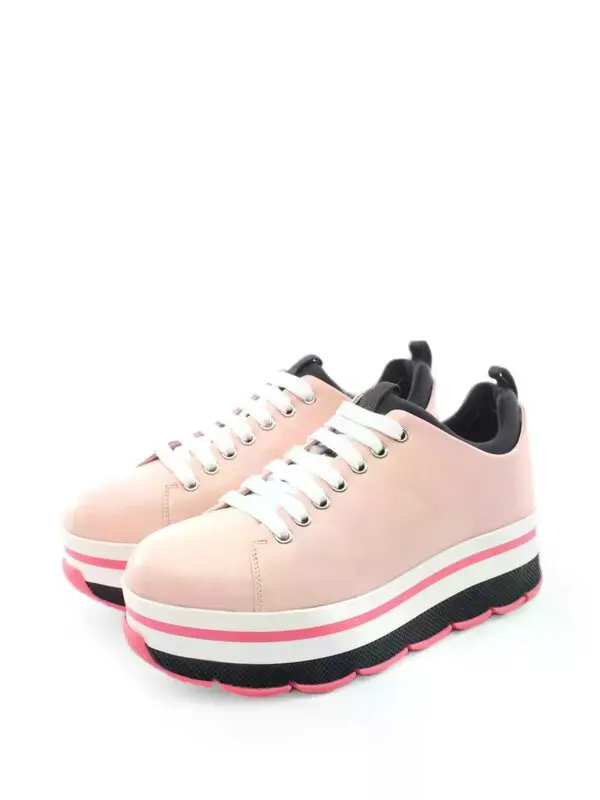 Prada Platform Leather Sneakers