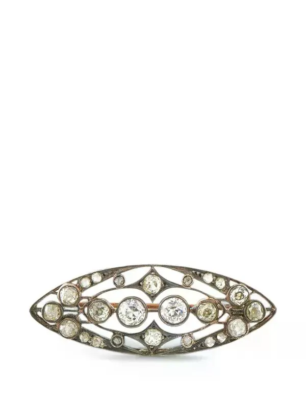 LB EXCLUSIVE Navette-shape Diamond Brooch In 14k Rose Gold