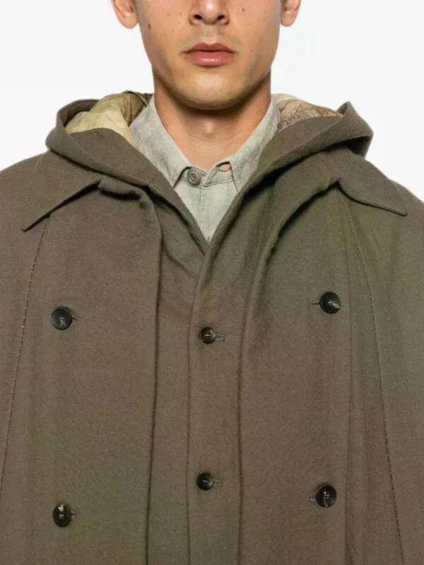 Masnada Single-breasted Hooded Coat