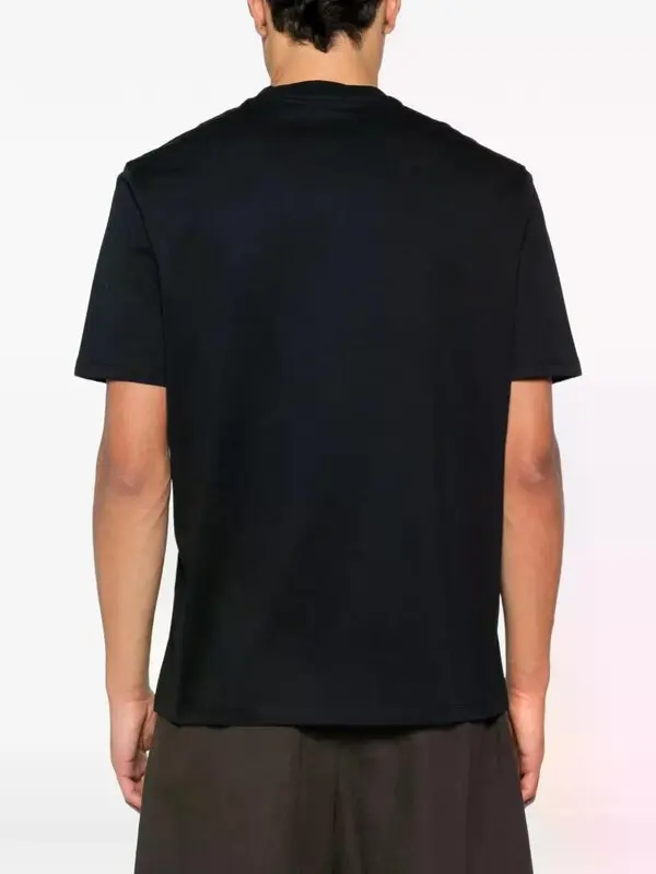 Emporio Armani Embroidered-logo T-shirt - Blue
