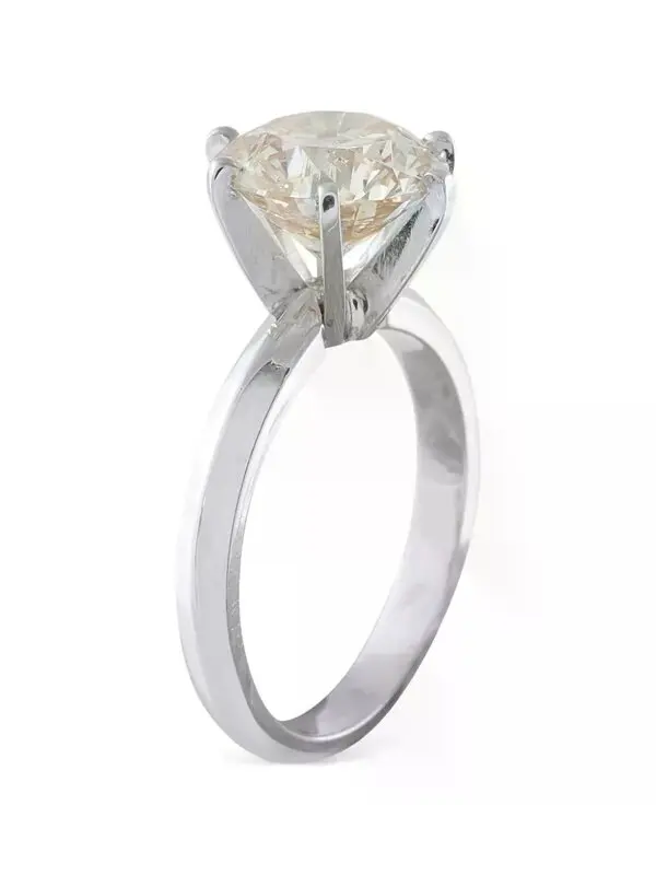 LB EXCLUSIVE 14k White Gold 3.0 Carat Round Diamond Solitaire Ring