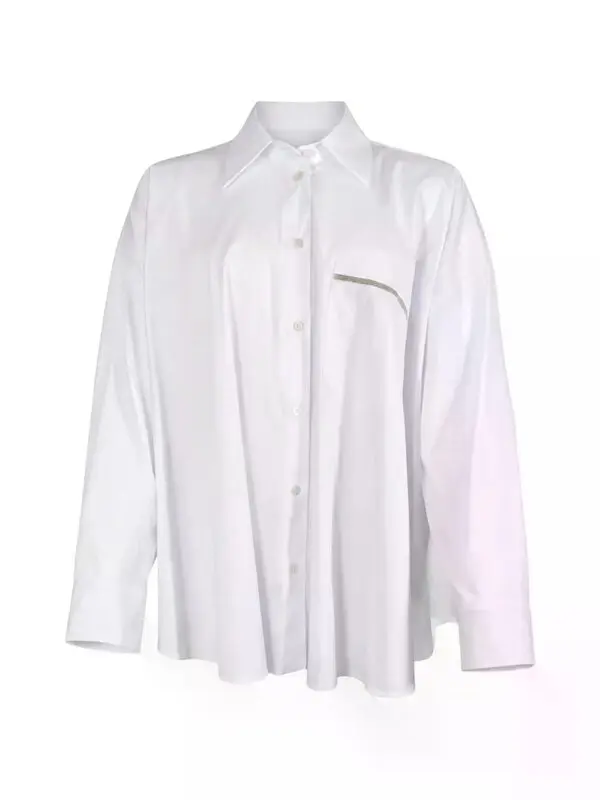 D.exterior Crystal Embellished Oversized Shirt