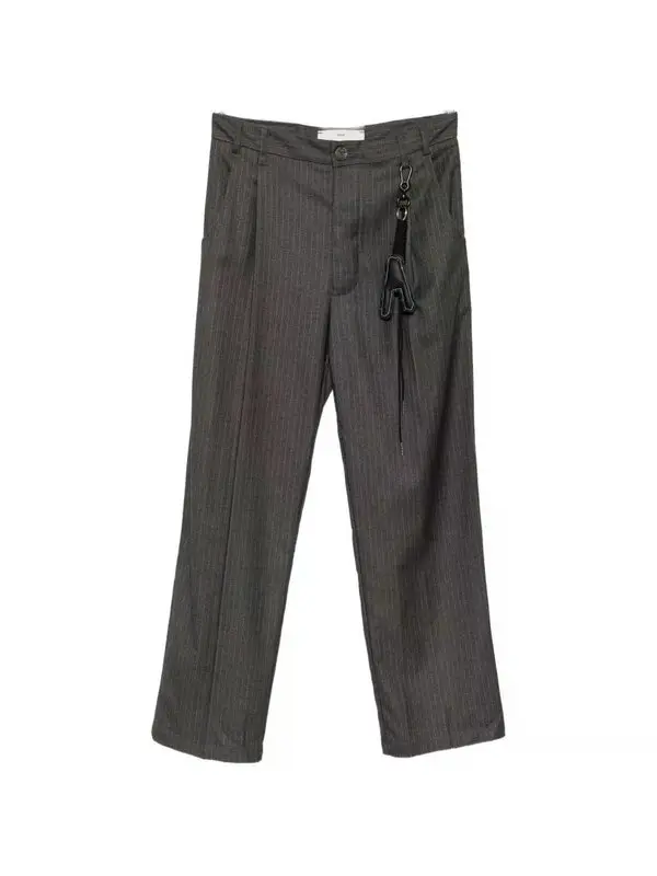 SONG FOR THE MUTE Charcoal Stripe Pattern Wide Leg Trousers