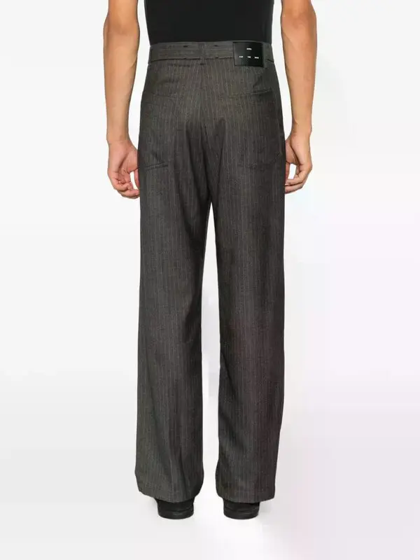 SONG FOR THE MUTE Charcoal Stripe Pattern Wide Leg Trousers