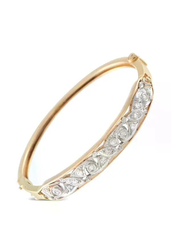 LB EXCLUSIVE 14k Yellow Diamond Pavé Floral Bracelet - Gold