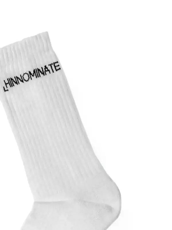 HINNOMINATE Logo Print Ribbed Crew Socks