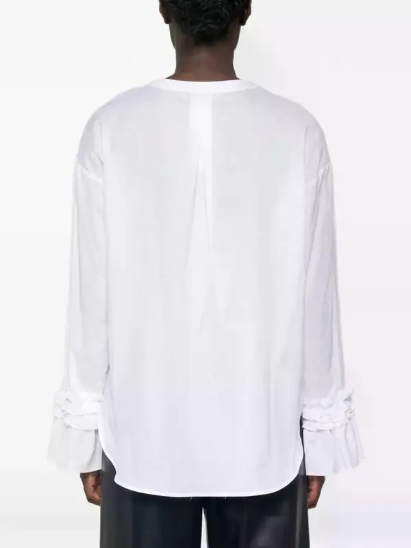 Max Mara V-neck Ruffled Cuff Shirt