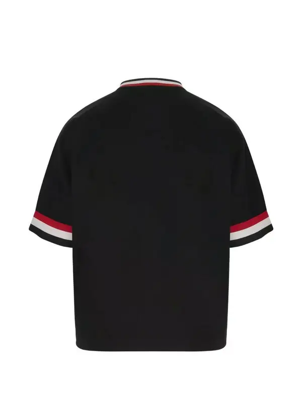 ICECREAM College Logo-print Striped-trim T-shirt - Black