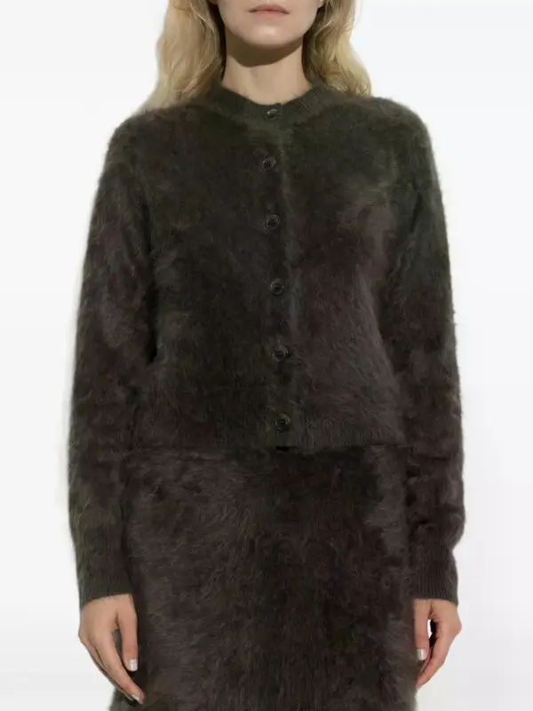 LISA YANG Azalea Brushed-finish Cashmere Cardigan - Green