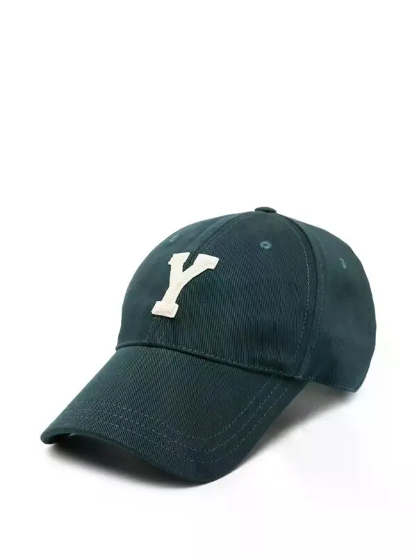 Saint Laurent Baseball Cap With Logo Patch - Green