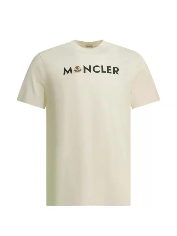 Moncler Logo Cotton T-shirt - Neutrals