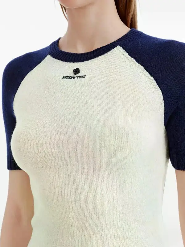 SHUSHU/TONG Raglan-sleeve Distressed-effect Sweater