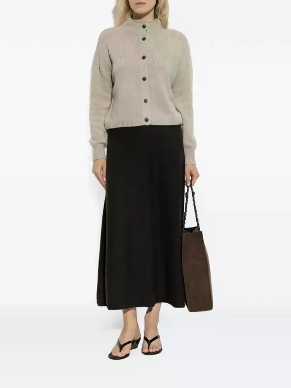 LISA YANG Zirelle High-neck Ribbed Cardigan - Neutrals