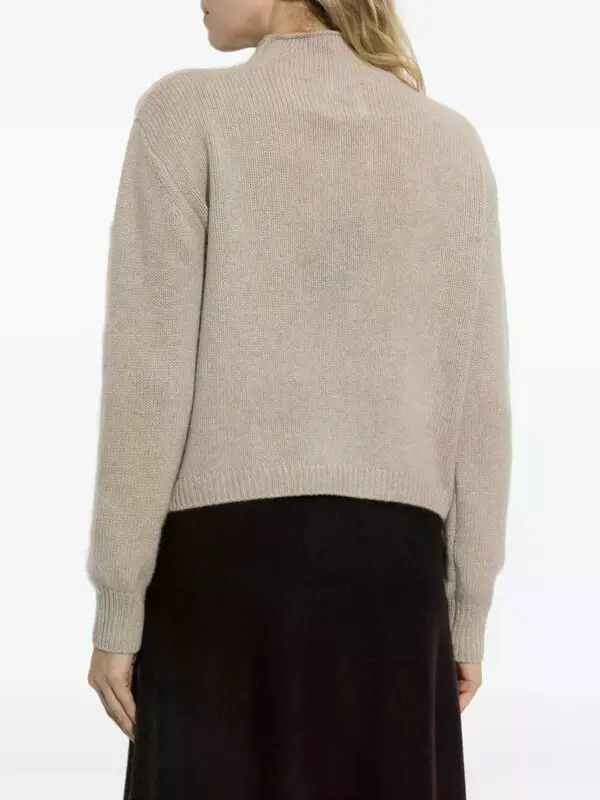 LISA YANG Zirelle High-neck Ribbed Cardigan - Neutrals