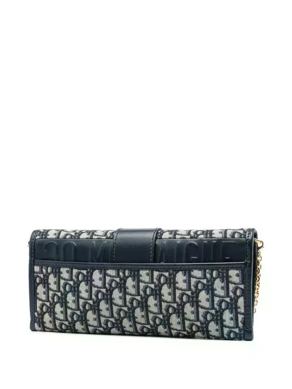 Dior Oblique Canvas 30 Montaigne Clutch With Chain - Blue