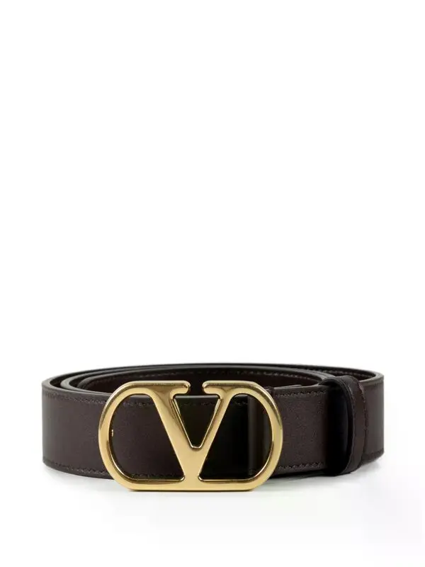 Valentino Garavani Vlogo Signature Leather Belt - Brown