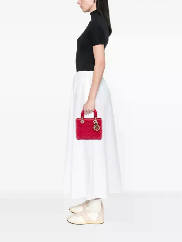 Dior Small Lambskin Lady Satchel - Red