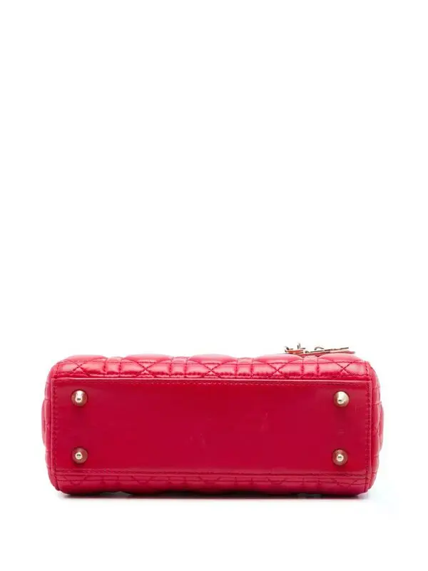 Dior Small Lambskin Lady Satchel - Red
