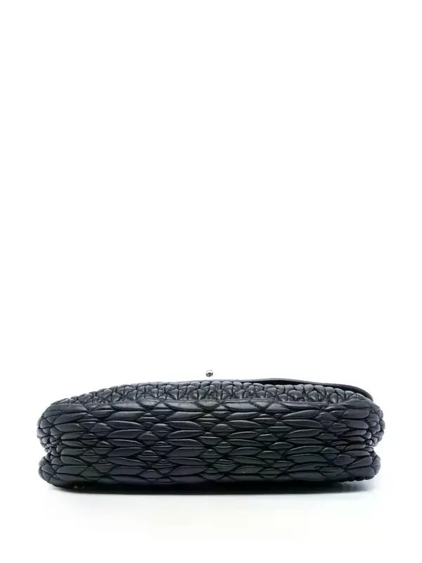 Miu Miu Matelassé Nappa Crystal Flap Crossbody Bag - Black