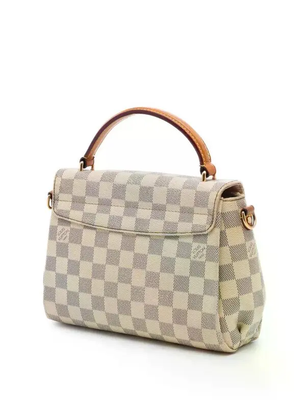 LOUIS VUITTON Damier Azur Croisette Satchel - White