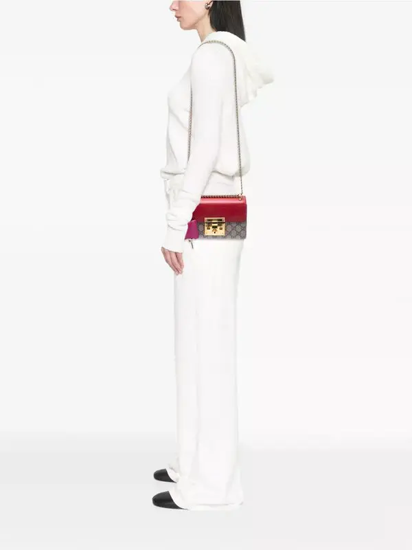 Gucci Gg Supreme Padlock Crossbody Bag - Red