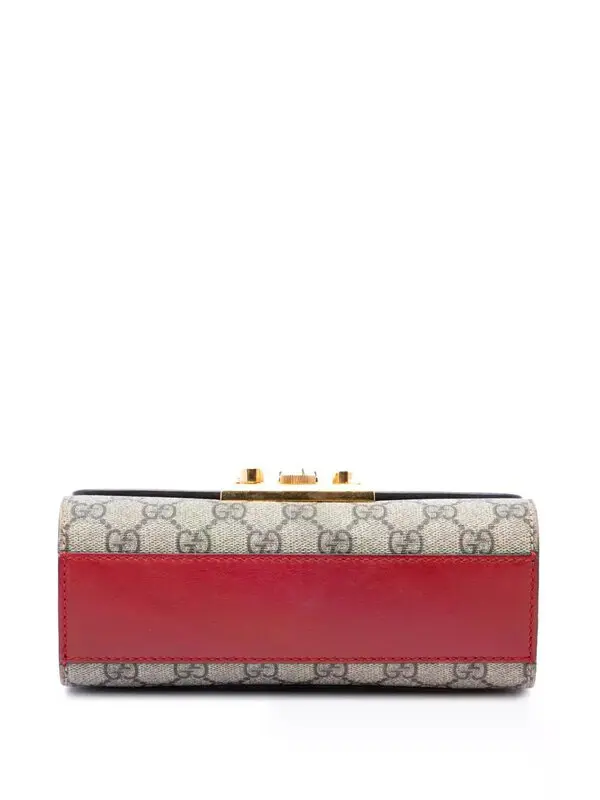 Gucci Small Gg Supreme Padlock Crossbody Bag - Red