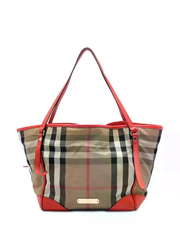 Burberry House Check Canvas Bridle Canterbury Tote Bag - Brown