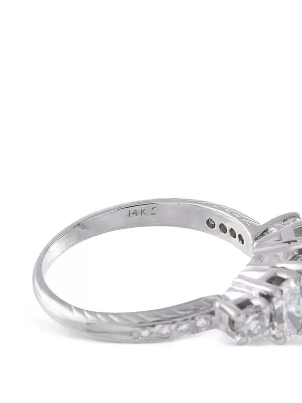 LB EXCLUSIVE 1.09 Carat Sapphire And 0.80 Carat Diamond Ring In 14k White Gold - Silver