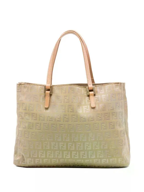 Fendi Zucchino Canvas Shopping Tote Bag - Neutrals