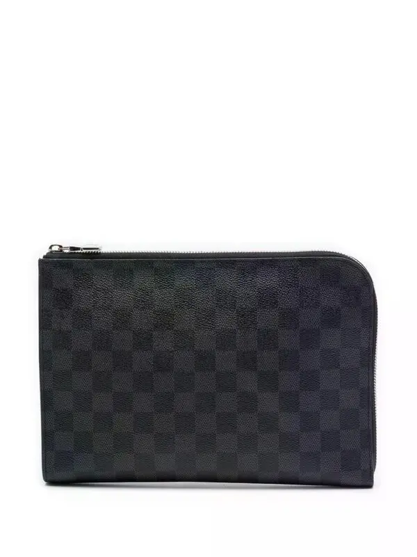 LOUIS VUITTON Damier Graphite Pochette Jour Clutch Bag - Black