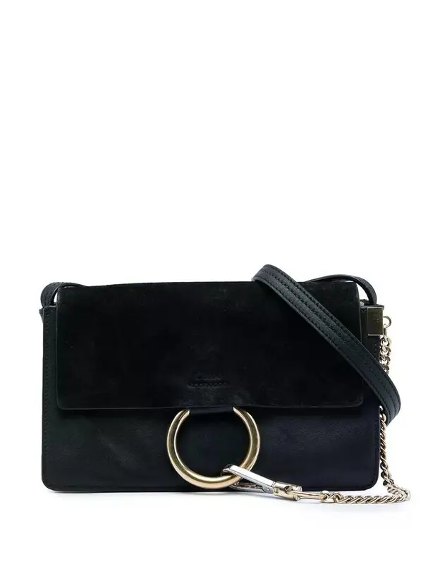 Chloé 2015 Small Suede And Calfskin Faye Crossbody Bag - Black