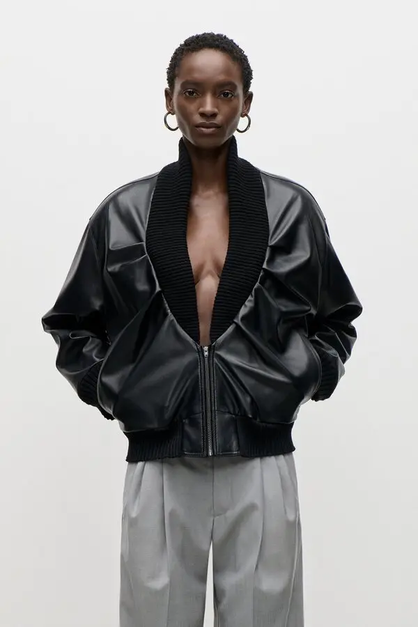 Victoria Beckham Zana Bomber Jacket - Black