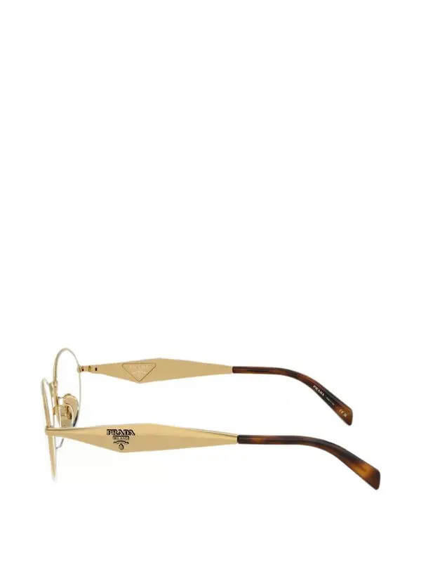 Prada Logo-plaque Oval-frame Glasses