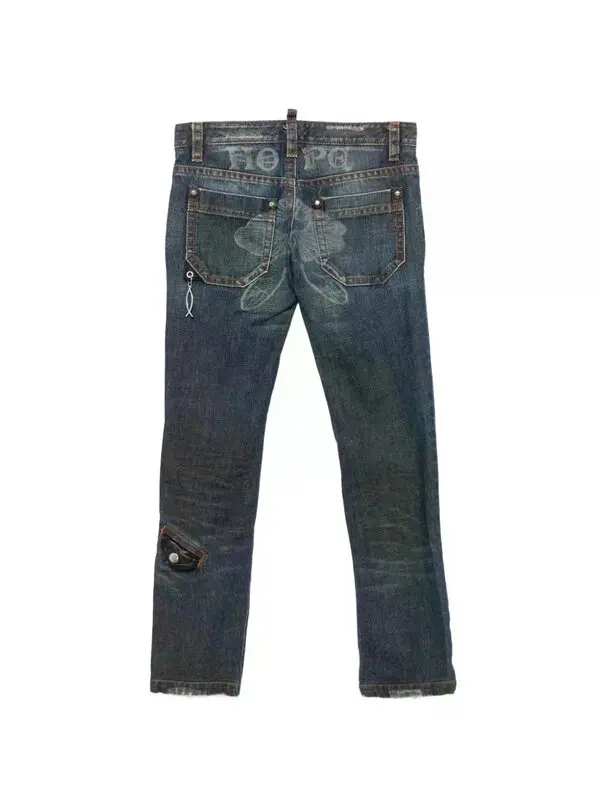 Dsquared2 2000s Graphic Print Straight Leg Jeans