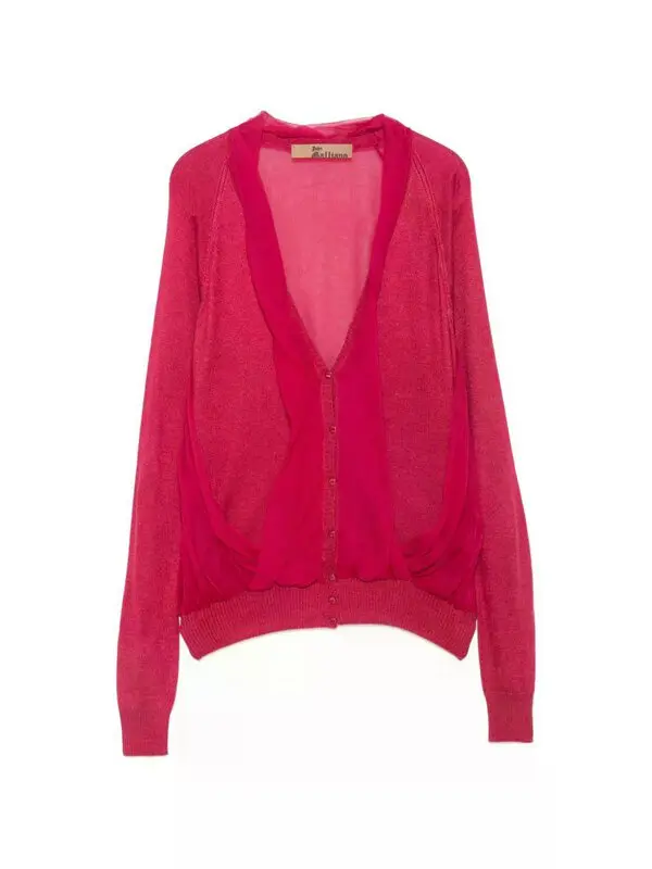 John Galliano 2000s Draped V-neck Cardigan