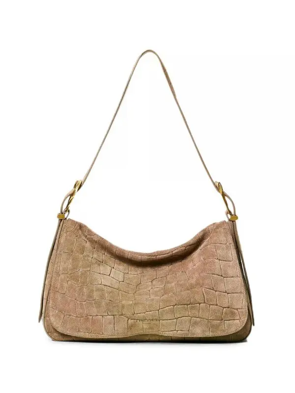 TWINSET Liliane Croc-effect Leather Tote Bag