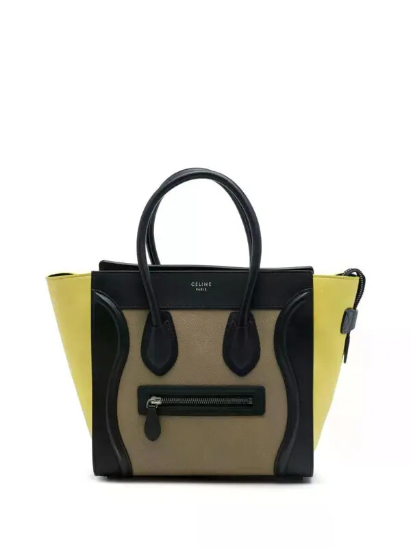 Celine Micro Luggage Tricolor Leather Tote Bag