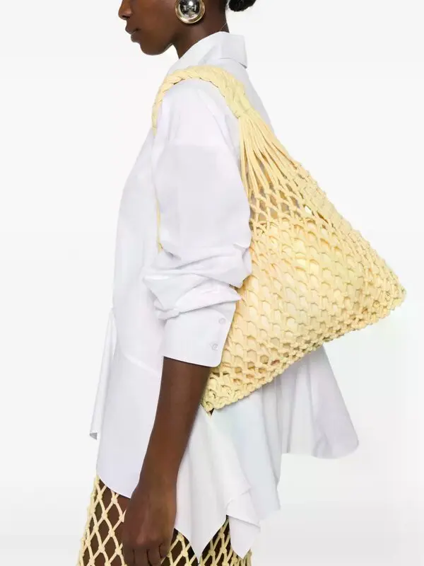THE FRANKIE SHOP Naia Macramé-knit Tote Bag - Yellow