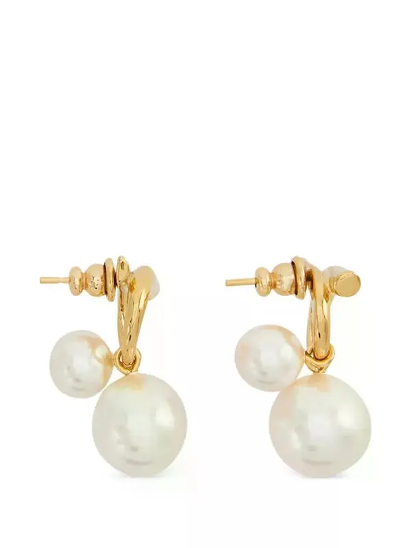 FERRAGAMO Gancini Earrings With Pearl Detail