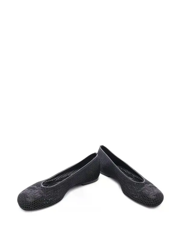 Burberry Mesh Embroidered Ballet Flats - Black