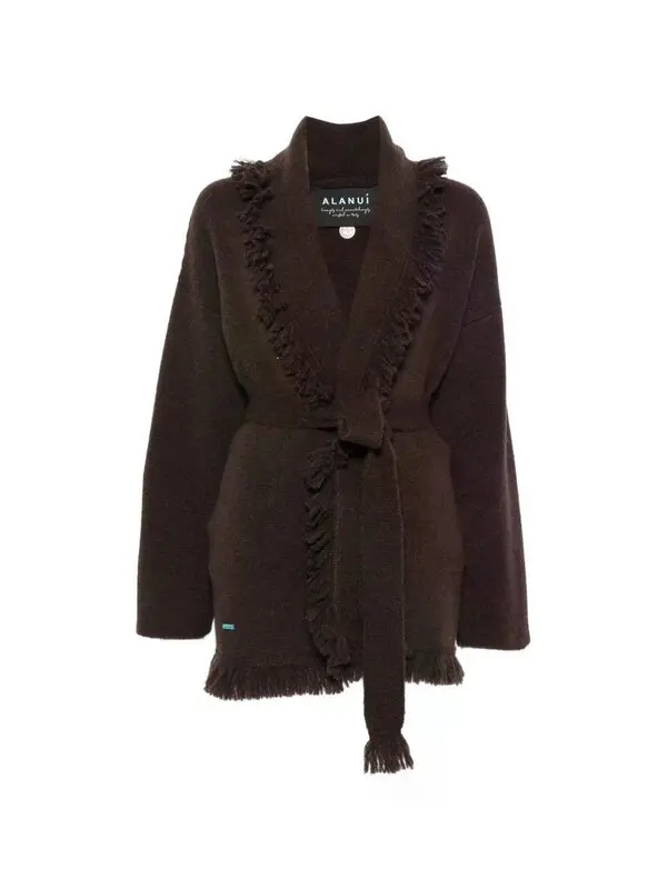Alanui Fringe Trim Belted Cardigan