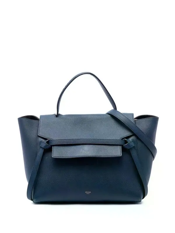 Celine Mini Grained Calfskin Belt Bag Satchel - Blue