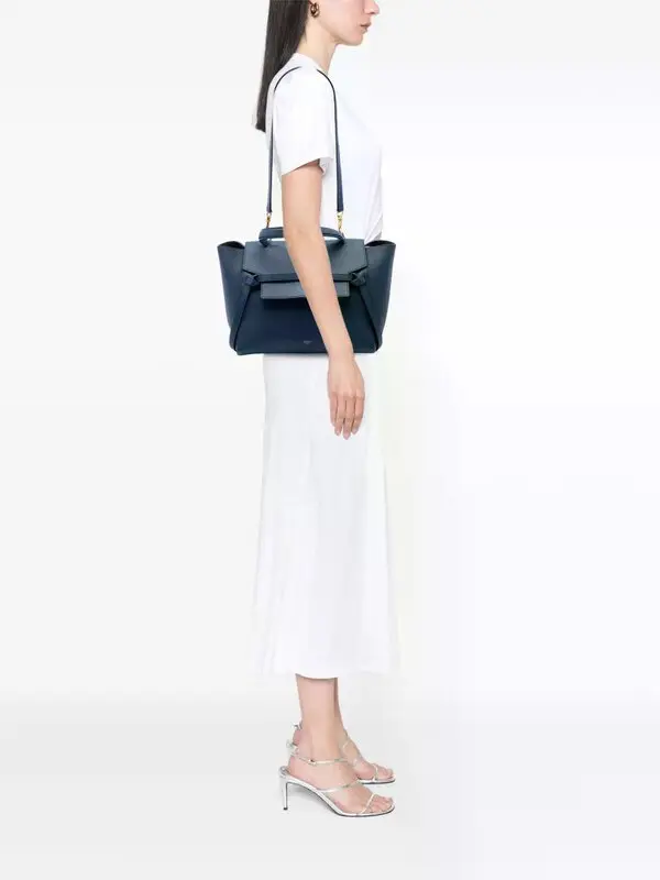 Celine Mini Grained Calfskin Belt Bag Satchel - Blue
