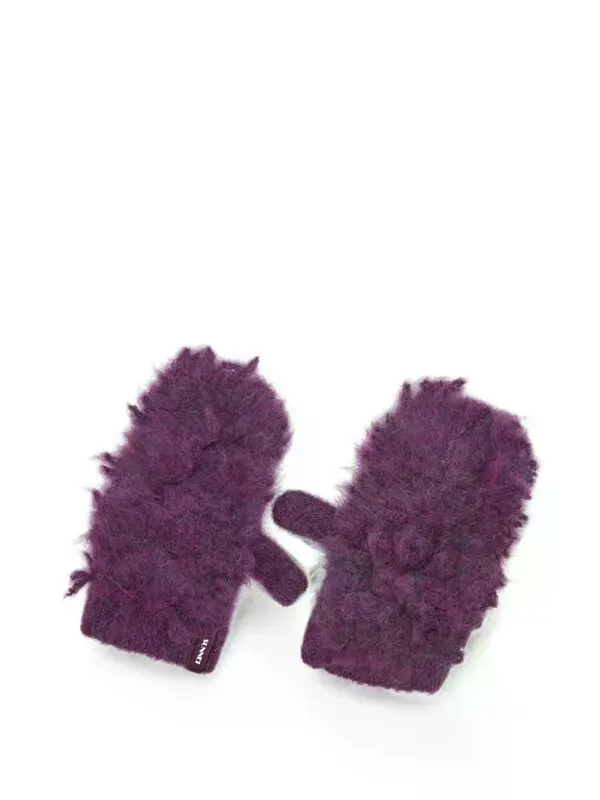 Sunnei Yeti Brushed Mittens - Purple
