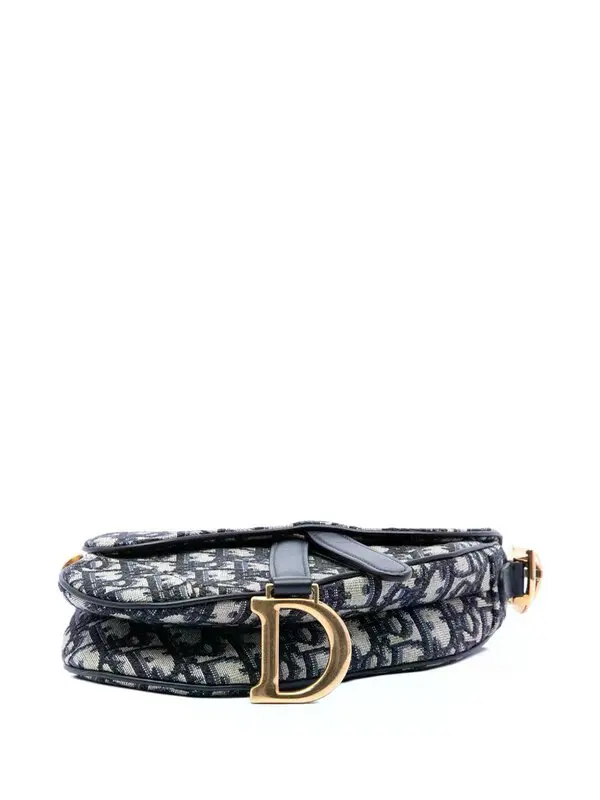 Dior Mini Oblique Canvas Saddle Bag Satchel
