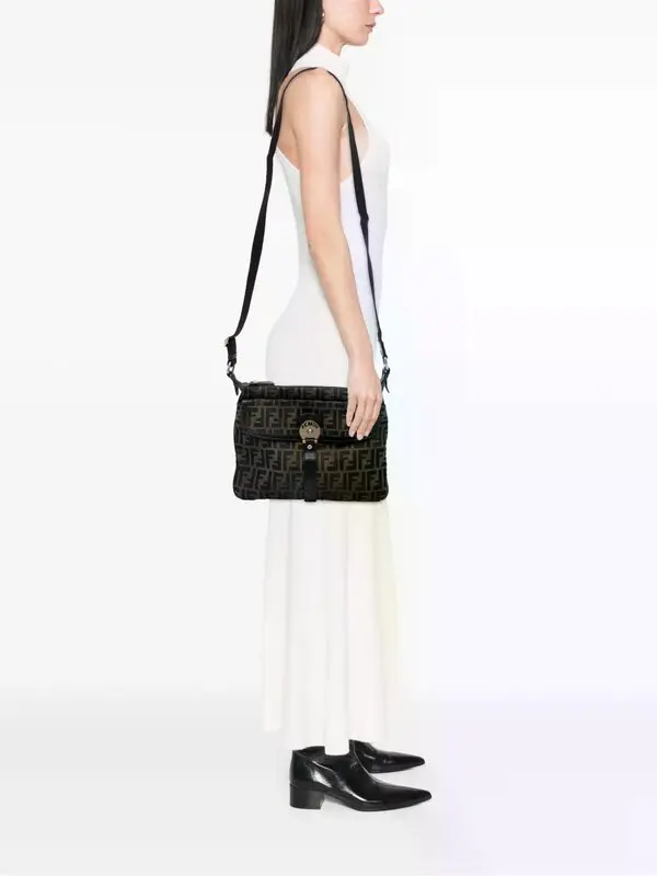 Fendi 2000-2010 Zucca Canvas Chef Zip Crossbody Bag