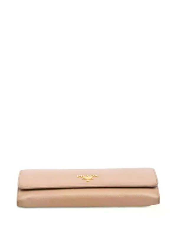 Prada 2010-2025 Saffiano Continental Flap Wallet Long Wallets