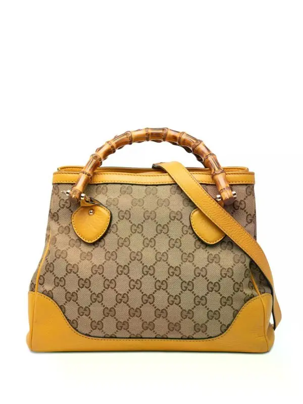 Gucci Gg Canvas Bamboo Top Handle Satchel